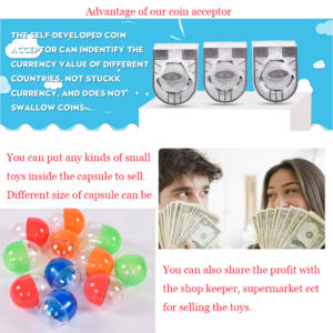 Mechanical Coin Operated Gashapon Gacha Machine – Factory Toy Capsule ...